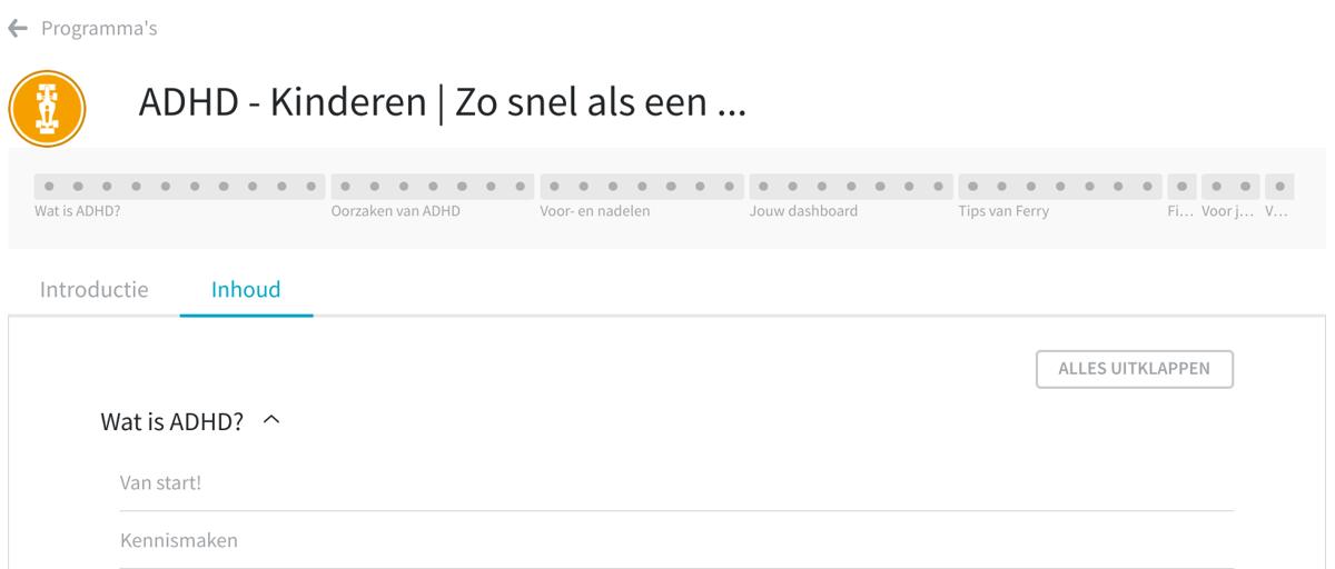 Hoe kan ik de inhoud van een programma bekijken?