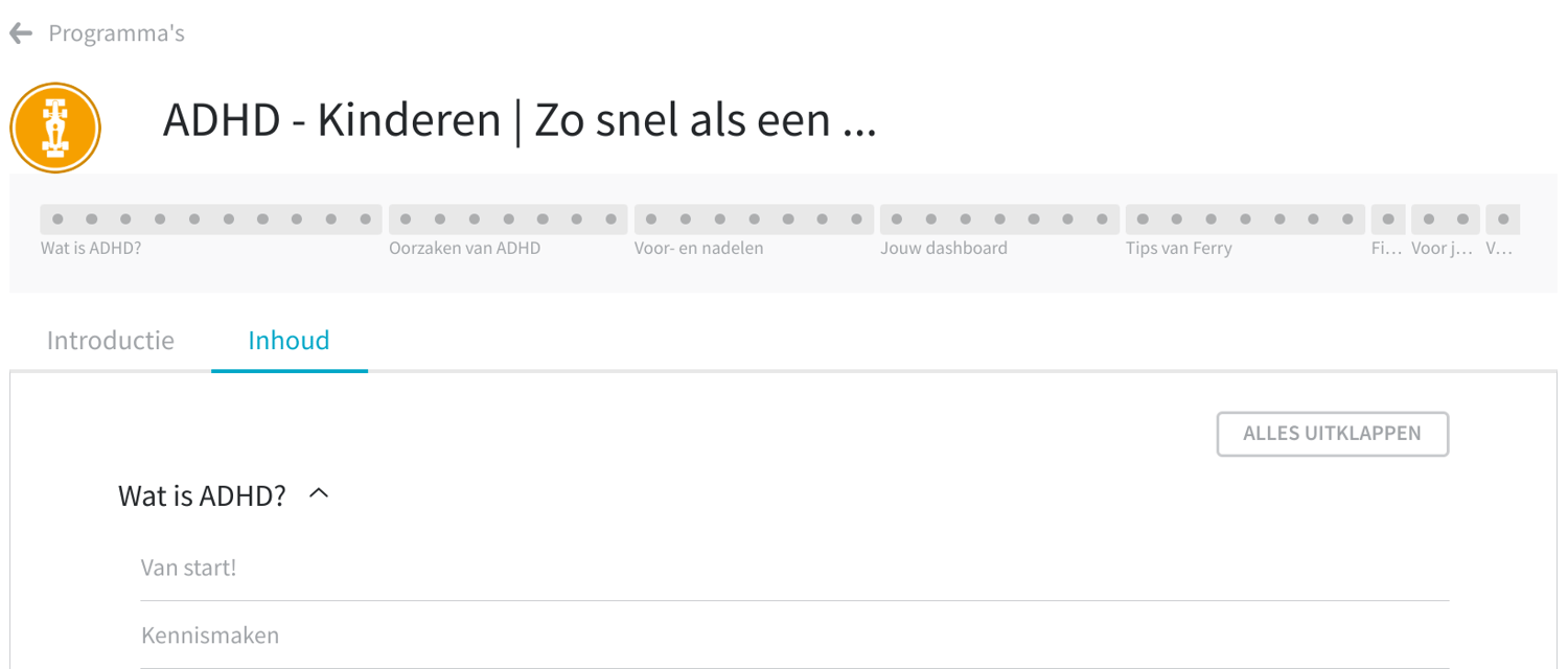 Hoe kan ik de inhoud van een programma bekijken?